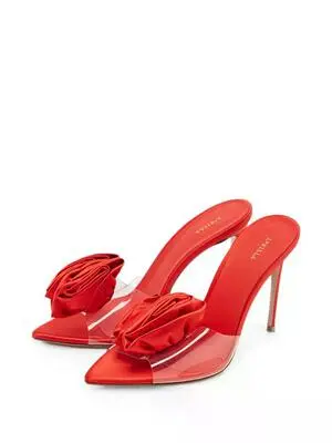 LE SILLA Rose Appliqué Pvc Stiletto Sandals - Red