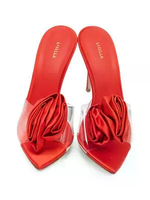 LE SILLA Rose Appliqué Pvc Stiletto Sandals - Red