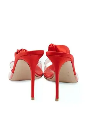 LE SILLA Rose Appliqué Pvc Stiletto Sandals - Red