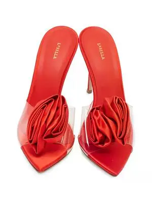 LE SILLA Rose Appliqué Pvc Stiletto Sandals - Red