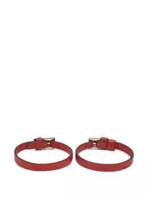 Carolina Herrera Leather Logo Embossed Buckle Fastening Bracelets - Red