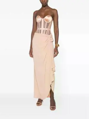 MUGLER Sheer Lace-up Corset