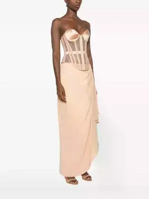 MUGLER Sheer Lace-up Corset