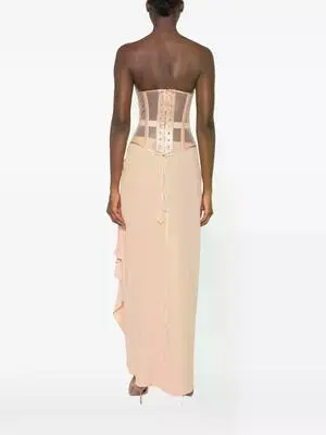 MUGLER Sheer Lace-up Corset