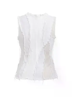 BORBALA Patchwork Frayed Tank Top