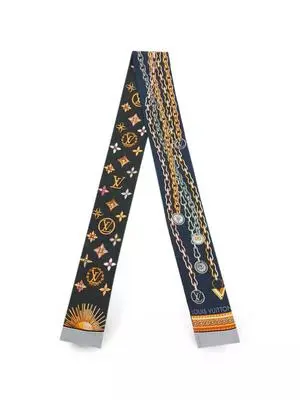 LOUIS VUITTON Vendôme-print Bandeau Scarf - Blue