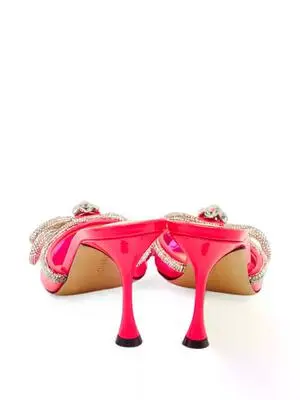 Mach & Mach Double Bow Crystal-embellished Mules