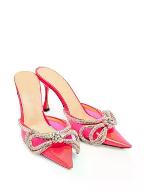Mach & Mach Double Bow Crystal-embellished Mules