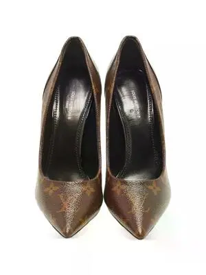 LOUIS VUITTON Monogram Canvas And Patent Leather Pumps