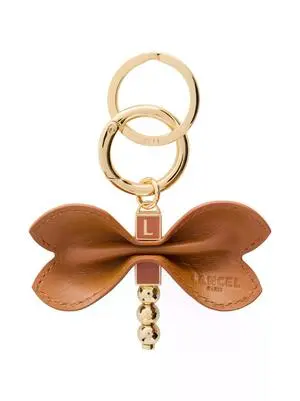 LANCEL Leather Dragonfly Charm - Brown