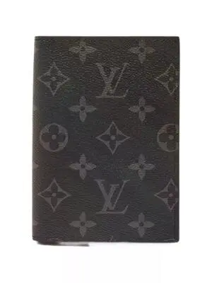 LOUIS VUITTON Monogram Eclipse Passport Cover - Black