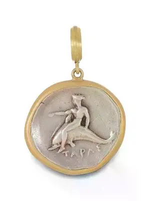 LEIGH MAXWELL 18k Yellow Dolphin Pendant Necklace