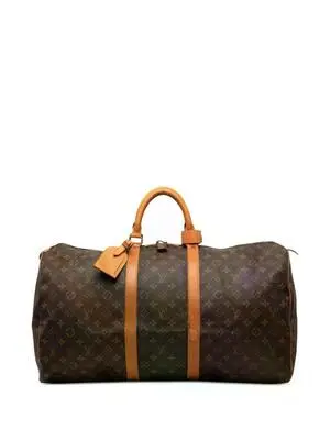 LOUIS VUITTON Monogram Keepall 55 Travel Bag - Brown