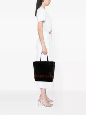 Fendi Velour Logo Tote Bag