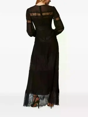 TWINSET Georgette And Lace Maxi Dress With Paneling
