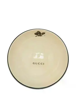 Gucci Butterfly Herbarium Porcelain Pet Bowl - Neutrals