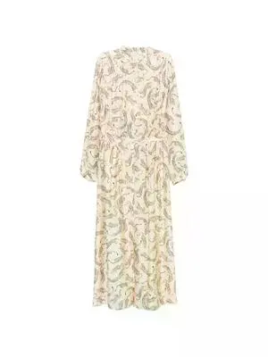 FORTE_FORTE Beige Leopard-print Midi Dress