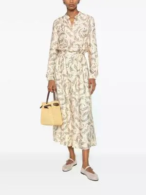 FORTE_FORTE Beige Leopard-print Midi Dress