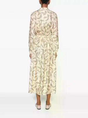 FORTE_FORTE Beige Leopard-print Midi Dress