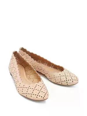 Chloé Lauren Scalloped Leather Ballet Flats