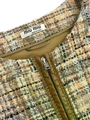 Miu Miu Zip-up Tweed Jacket