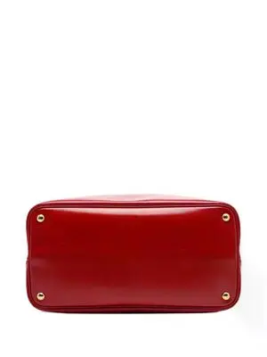 Prada 2010-2026 Medium Saffiano Vernice Double Satchel - Red