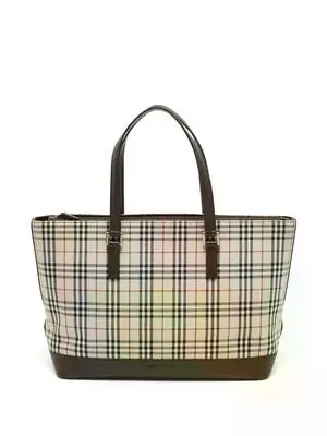 Burberry House Check Leather-trim Tote Bag