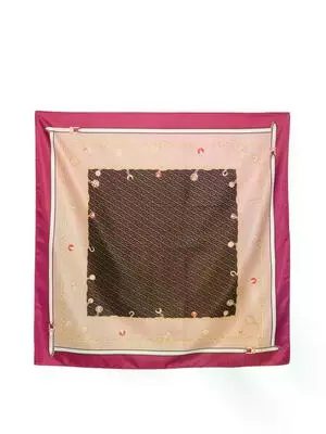 Liu Jo Logo-monogram Chain-print Scarf - Neutrals