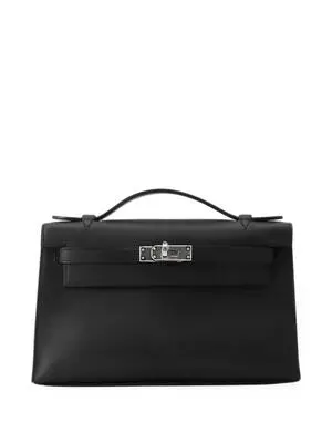 Hermès 2026 Swift Leather Kelly Pochette 22 Handbag - Black