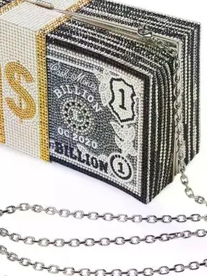 Judith Leiber Stack Of Cash Billions Crystal-embellished Clutch Bag - Black
