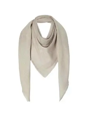 Fendi Ff Logo Frayed Scarf - Neutrals