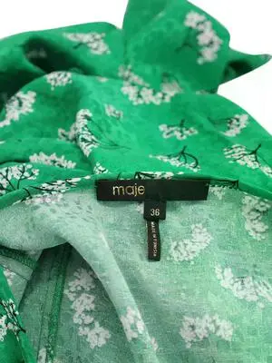 Maje Printed Smocked Jumpsuit