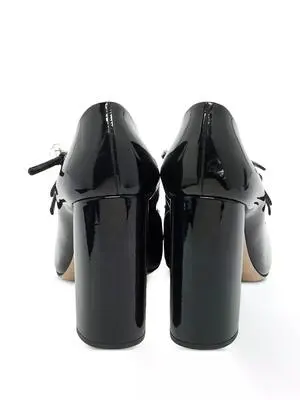 Miu Miu Embellished Triple-strap Block Heel Pumps