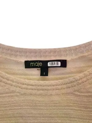 Maje Rib-knit Sweater With Glitter-stripe Trim