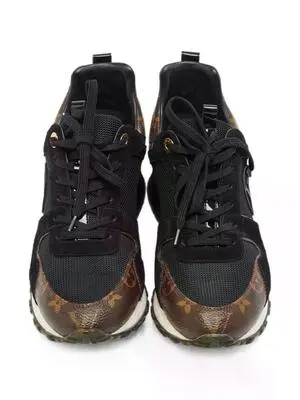 LOUIS VUITTON Run Away Sneakers With Gold-tone Logo Plaque - Black