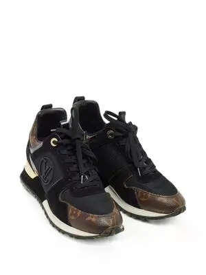LOUIS VUITTON Run Away Sneakers With Gold-tone Logo Plaque - Black