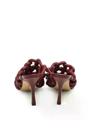 Bottega Veneta Rope Detail Square Toe Stiletto Sandals - Red