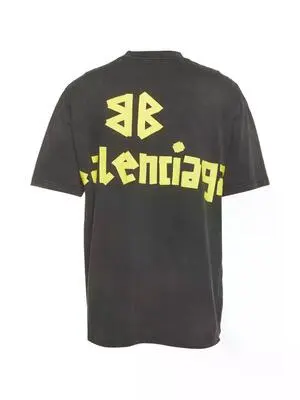 Balenciaga Logo Tape Distressed T-shirt