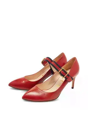 Gucci Sylvie Mary Jane Pumps - Red