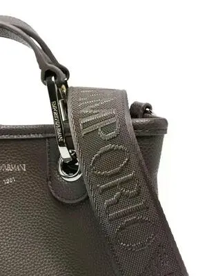 Emporio Armani Mini Myea Pebbled-texture Tote Bag - Grey