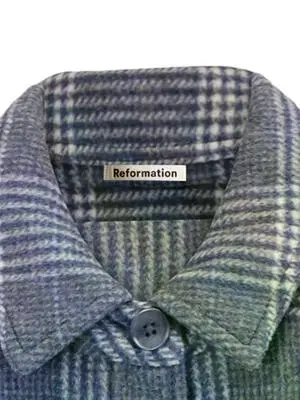 REFORMATION Plaid Print Wool Jacket
