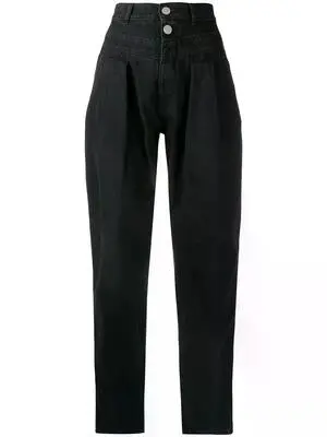 Alberta Ferretti High Rise Tapered Jeans - Black