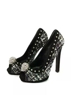 Alexander McQueen Skull Peep-toe Pumps