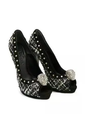 Alexander McQueen Skull Peep-toe Pumps
