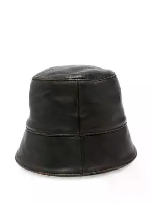 Maje Logo-patch Leather Bucket Hat