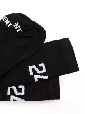 REPRESENT Intarsia-knit Logo-print Crew Socks