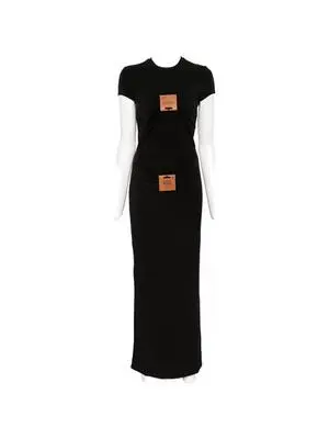 JEAN PAUL GAULTIER Logo-patch Gathered Maxi Dress