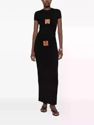 JEAN PAUL GAULTIER Logo-patch Gathered Maxi Dress