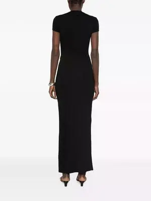 JEAN PAUL GAULTIER Logo-patch Gathered Maxi Dress