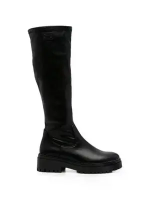 MEXX Logo Plaque Lug Sole Boots - Black